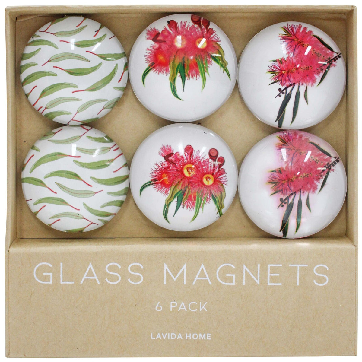 Glass Magnets Set Of 6: Gumflower– Butterscotch