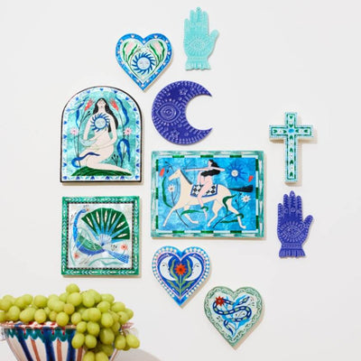 Fable Peacock Blue Square - Wall Art– Butterscotch