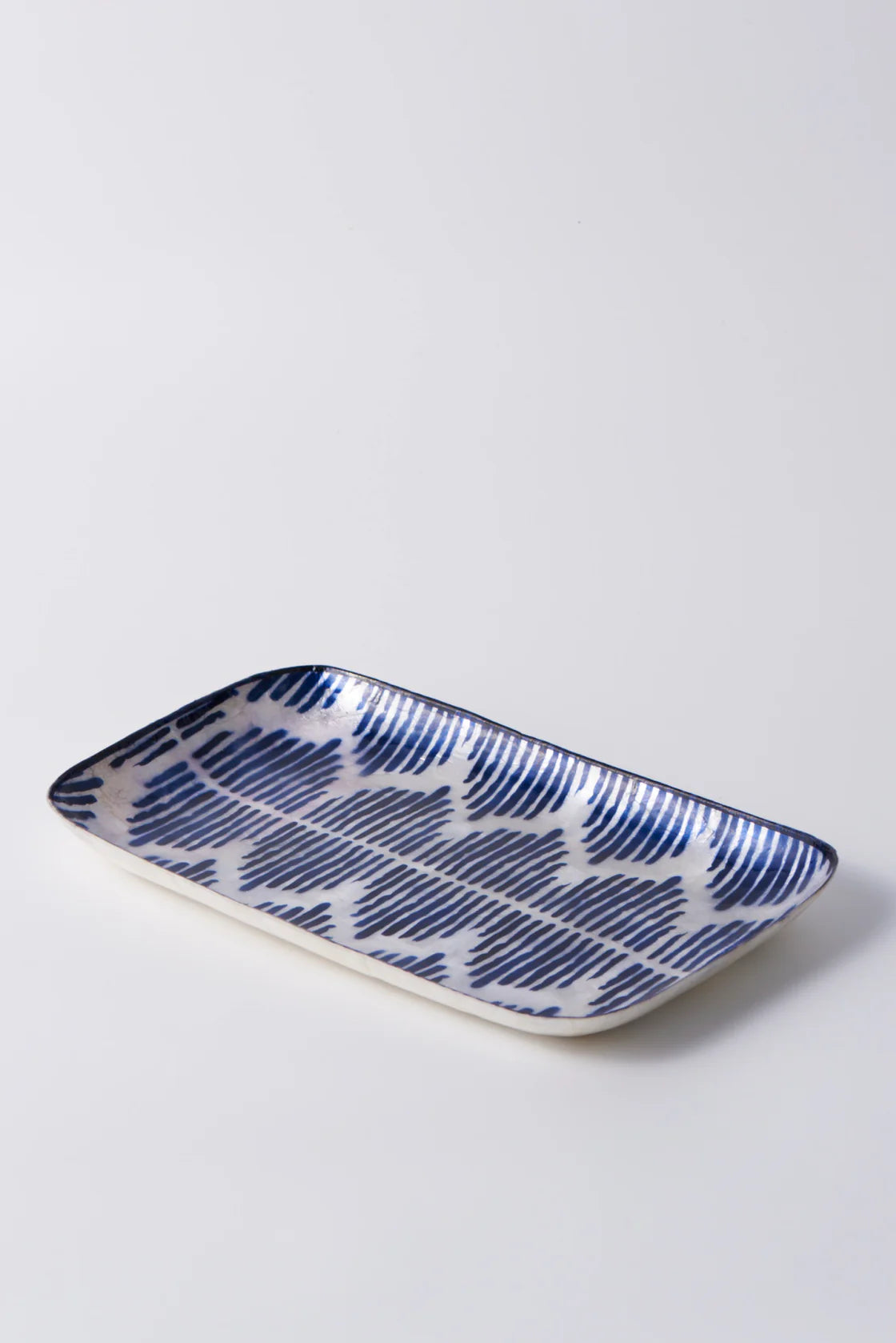 Atlantic Blue Ikat Tray– Butterscotch